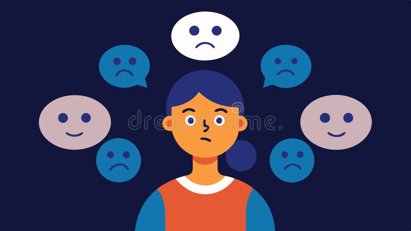 Conflicted Emotions a Person with Multiple Overlapping Thought Bubbles ...