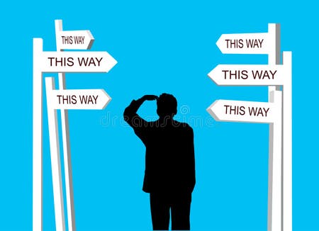 Conflicting Confusing Road Signs Stock Vector - Illustration of strange ...