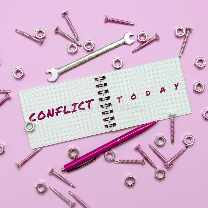 Conflicto De Signo De Escritura a Mano. Palabra Para Disentir Con ... Conflicto De Signo De Escritura a Mano. Palabra Para Disentir Con ...