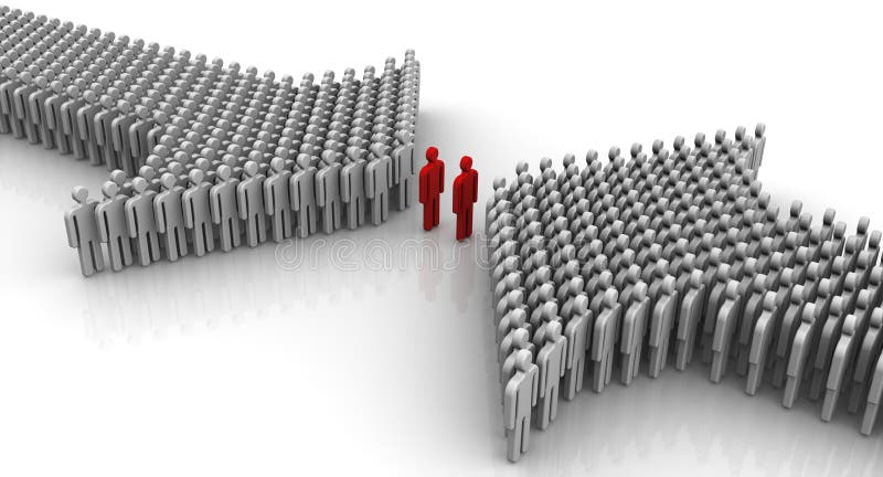 Conflit d'intérêt illustration stock. Illustration du groupe - 69804972