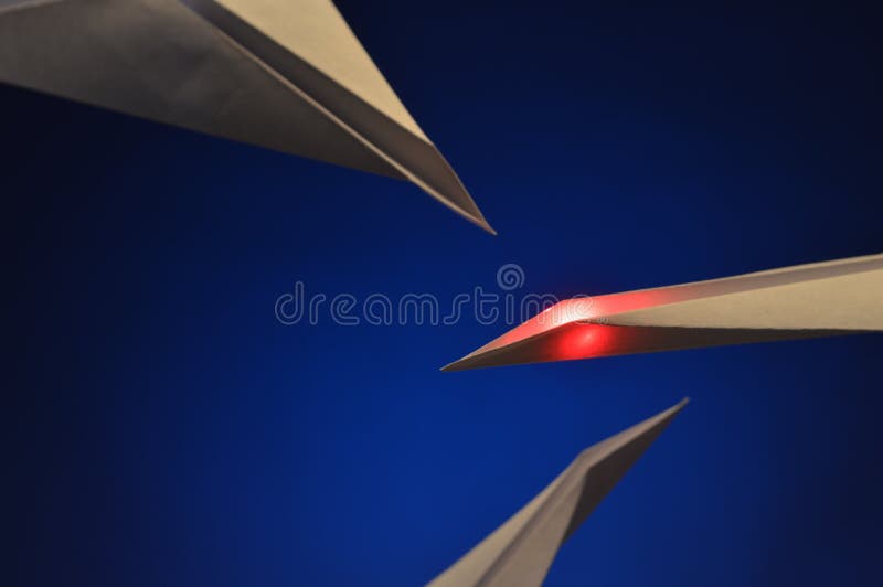 Paper Airplanes with Light in Cockpit Stock Photo - Image of cockpit ...
