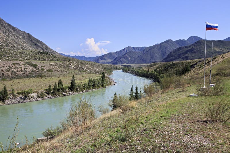 Confluence of Mountain Rivers Big Ilgumen and Stock Photo - Image of ...