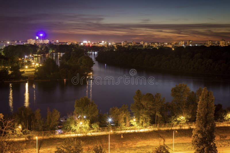 Confluence of Sava and Danube Rivers in Belgrade Stock Photo - Image of ...