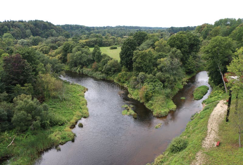 Confluence of the Two Rivers, Akmena and Jura Stock Image - Image of ...