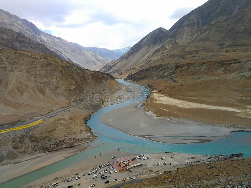 Confluence of the Two Rivers Stock Image - Image of confluence, ladakh ...