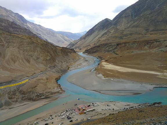 Confluence of the Two Rivers Stock Image - Image of confluence, ladakh ...