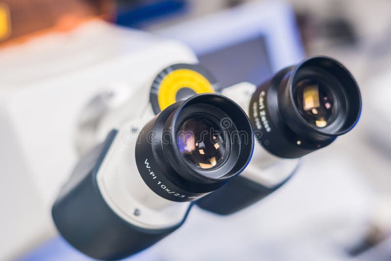 Confocal Scanning Microscope in Laboratory for Biological Sample Stock ...