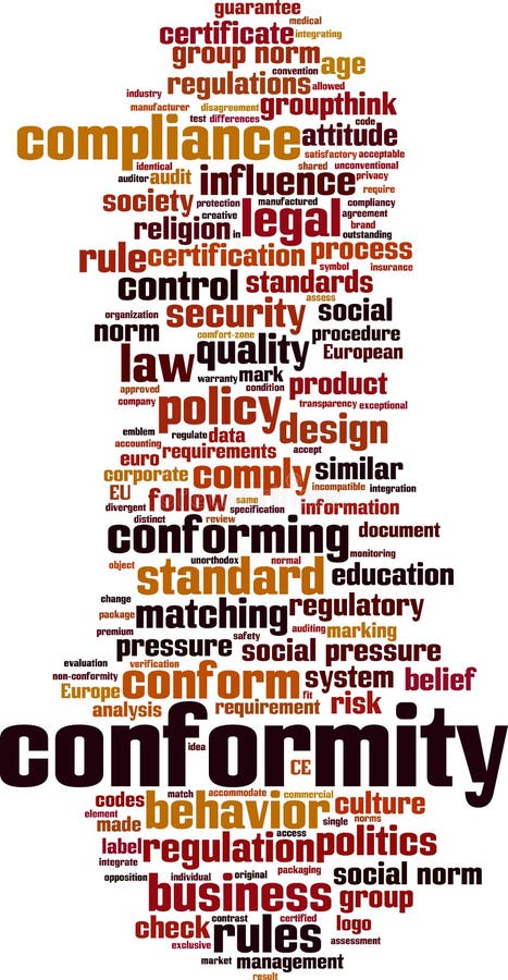 Conformity word cloud stock vector. Illustration of behavior - 205517612