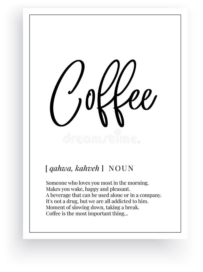 Coffee Break, Wall Decals, Wording, Lettering Design Stock Vector ...