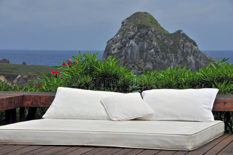 Confortable place stock image. Image of cushion, seascape - 7644367