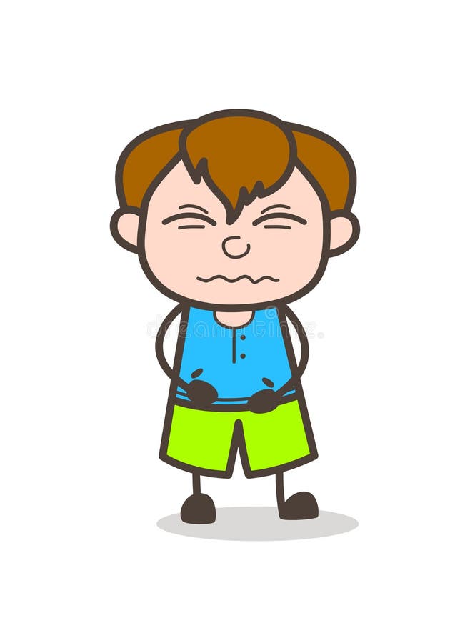 Confounded Facial Expression - Cute Cartoon Boy Illustration Stock ...