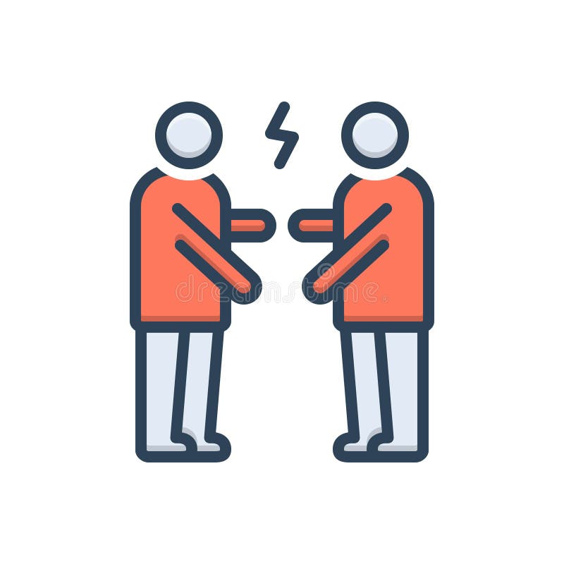 Color Illustration Icon for Confront, Face and Encounter Stock ...