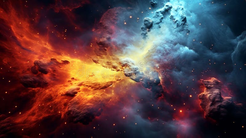 The Confrontation of the Two Elements of Water and Fire Stock ...