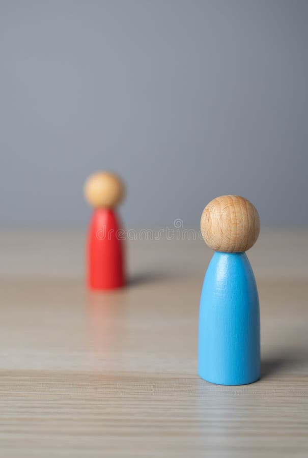 Confrontation between Two People. in Line of Sight. Behind the Conflict ...