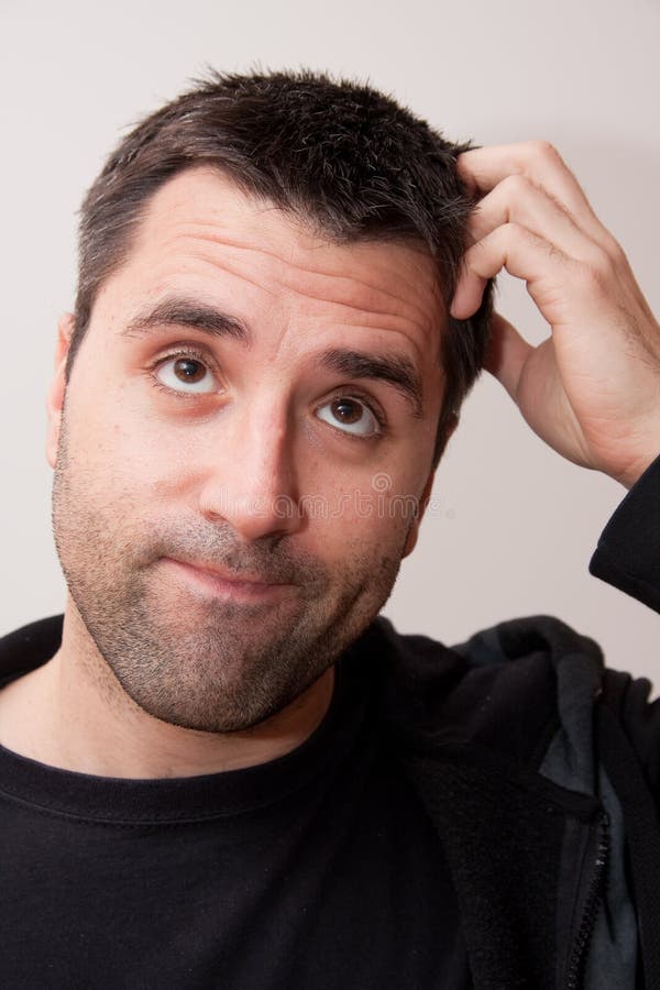 Confused stock image. Image of isolated, face, young - 12284903