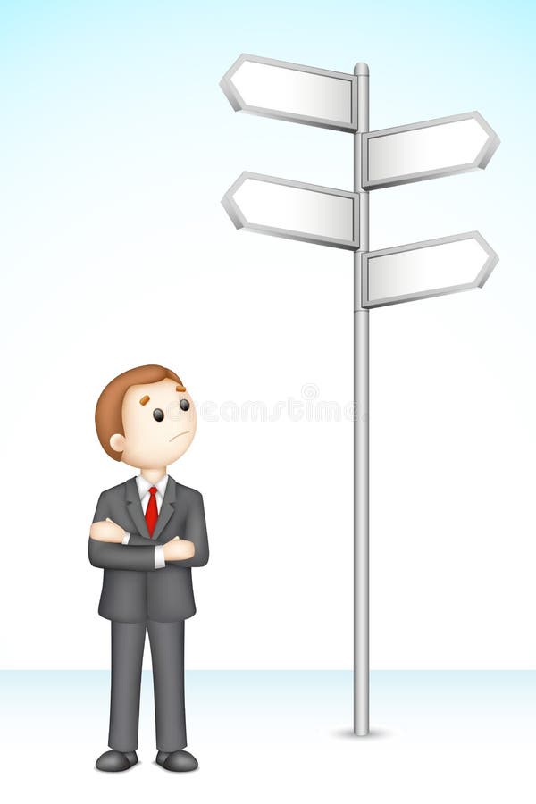 Confused 3d Business Man stock vector. Illustration of gesture - 25497455