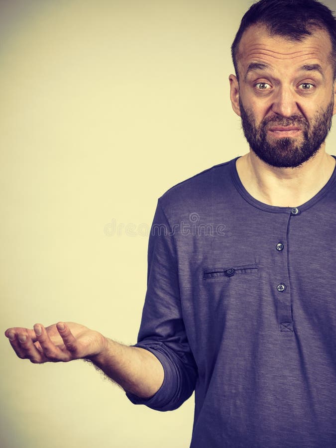 Confused Adult Man Seeking for Solution Stock Photo - Image of problem ...