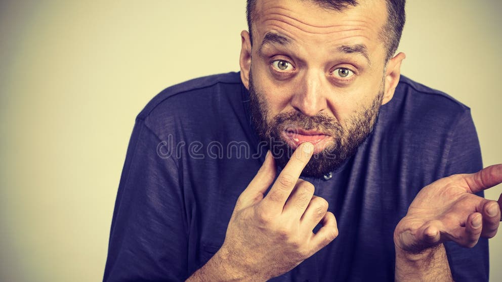 Confused Adult Man Seeking for Solution Stock Image - Image of adult ...