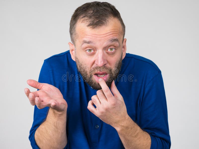 Confused Adult Man Seeking for Solution Stock Photo - Image of dumb ...