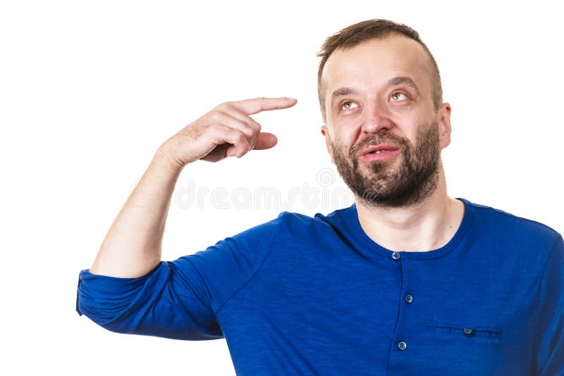 Confused man thinking stock photo. Image of expression - 130773736