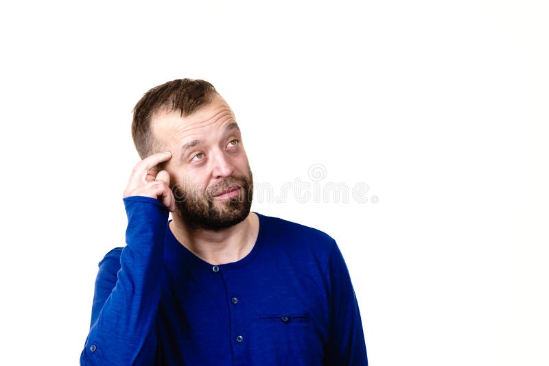 Confused man thinking stock image. Image of doubt, think - 119454479