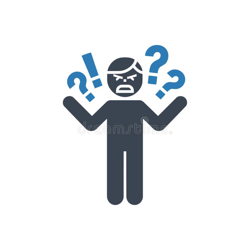 Confused Person Thinking Icon Stock Vector - Illustration of doubt ...