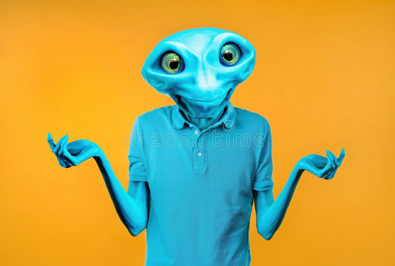 Confused Blue Skin-tone Alien, Shoulders Up Can& X27;t Help, Gesture of ... Confused Blue Skin-tone Alien, Shoulders Up Can& X27;t Help, Gesture of ...