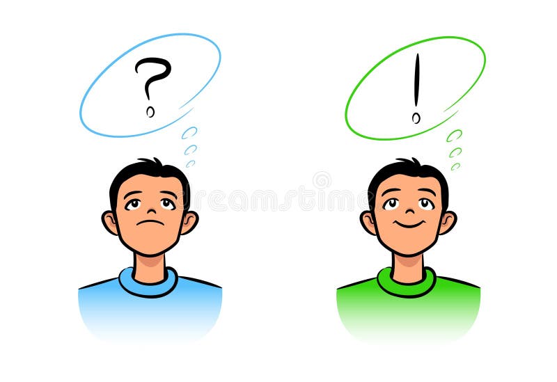 Confused Boy and Boy Finding the Answer Stock Vector - Illustration of ...