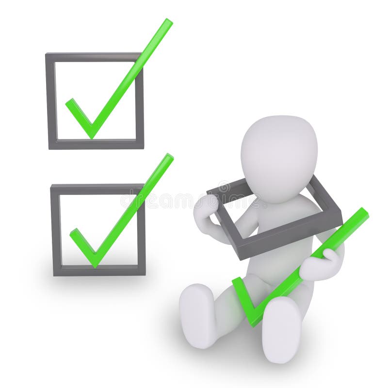 Confused about the Broken Tick Mark Stock Illustration - Illustration ...