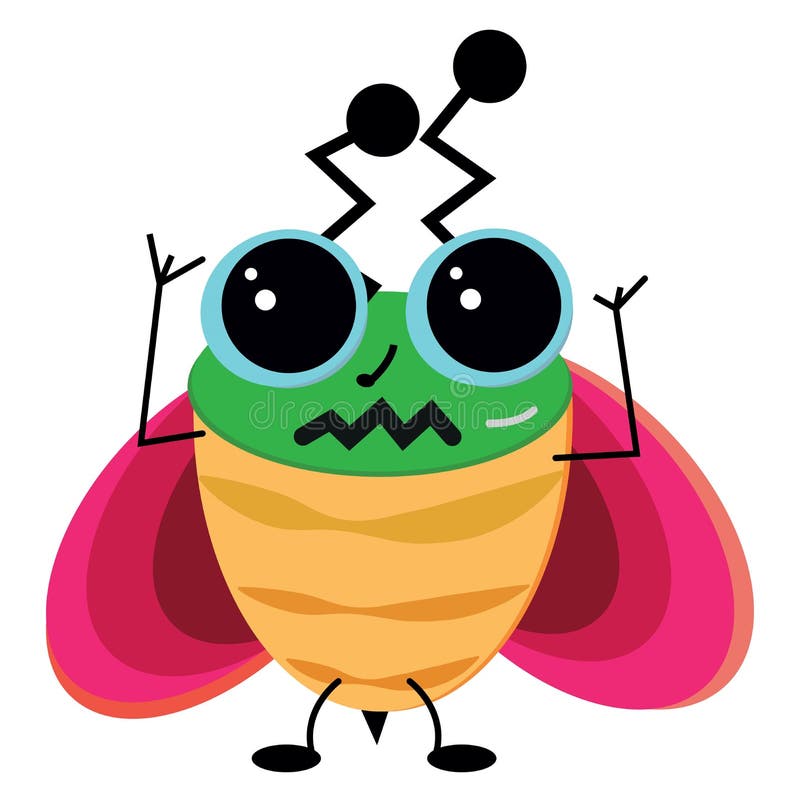 Confused bug, icon stock vector. Illustration of vector - 258922389