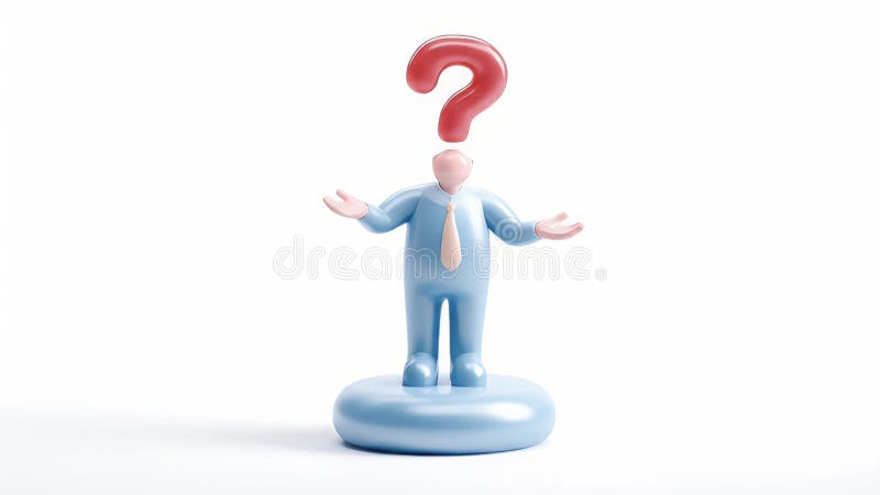Confused Business Figure with Question Mark: Uncertainty and Problem ...