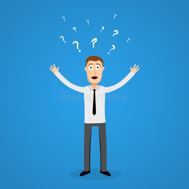 Confused Business Man in Panic. Stock Vector - Illustration of ...