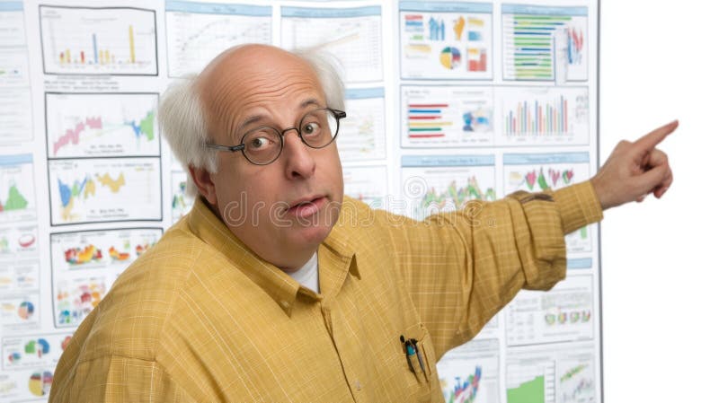 Confused Businessman Presenting Data Stock Illustration - Illustration ...