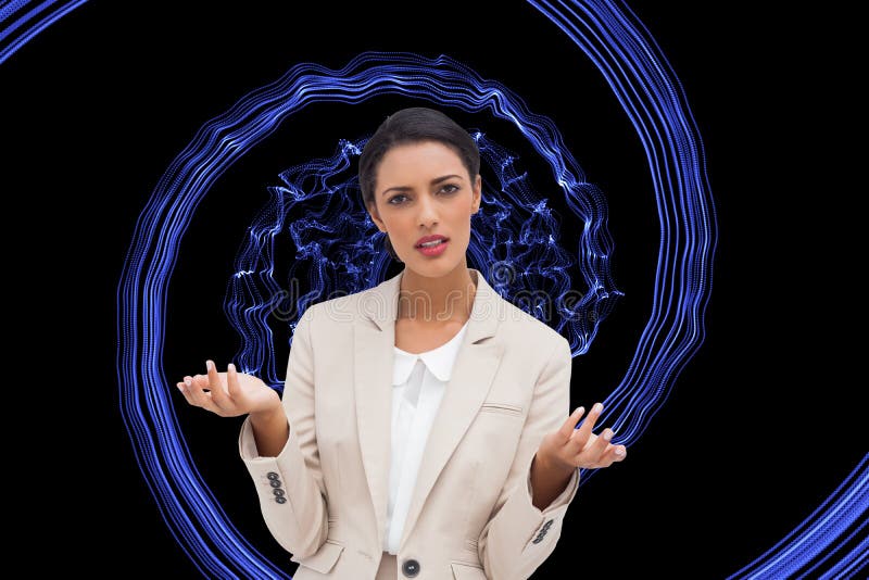 Confused Businesswoman Standing Stock Photo - Image of person, black ...