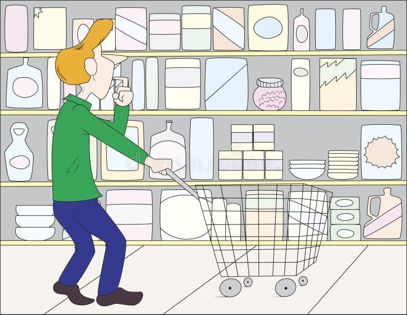 Confused by the buyer stock vector. Illustration of male - 26707349