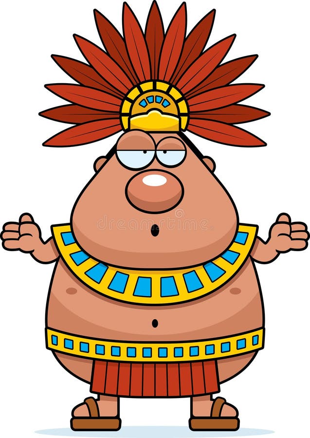 Confused Cartoon Aztec King Stock Vector - Illustration of vector ...
