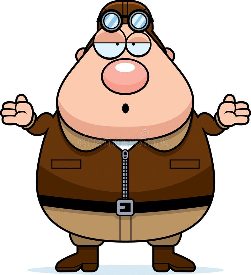 Confused Cartoon Pilot stock vector. Illustration of clipart - 47714723