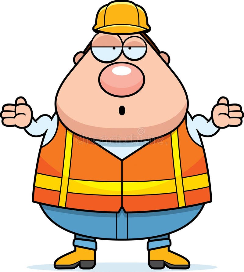 Confused Cartoon Road Worker Stock Vector - Illustration of work, clip ...