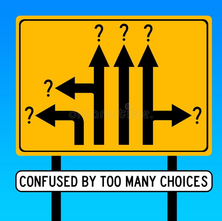 Confused by choices stock illustration. Illustration of decide - 36182071