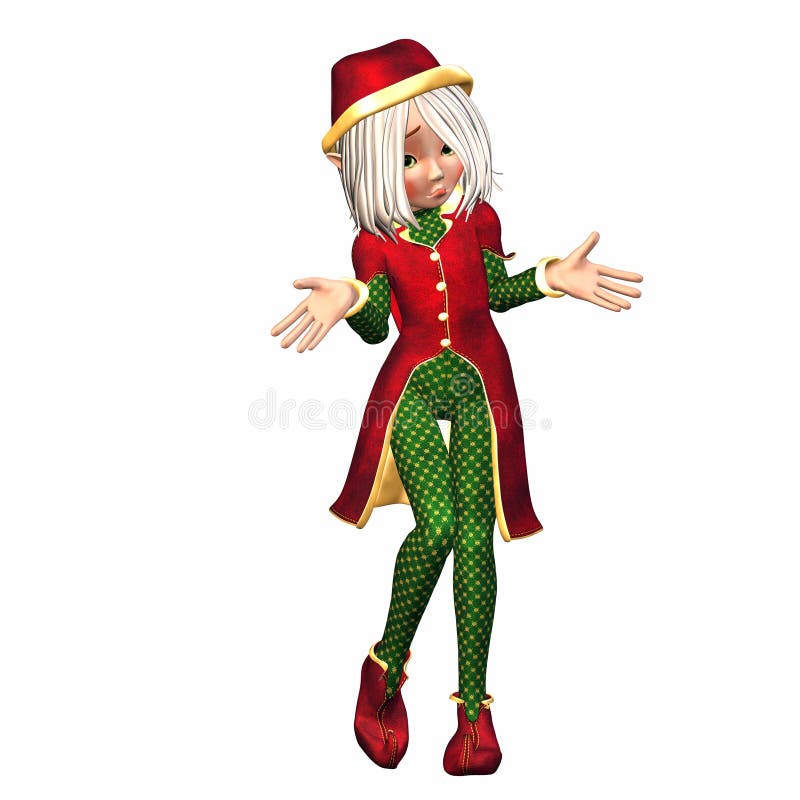 Confused Christmas Elf stock illustration. Illustration of green - 11043520