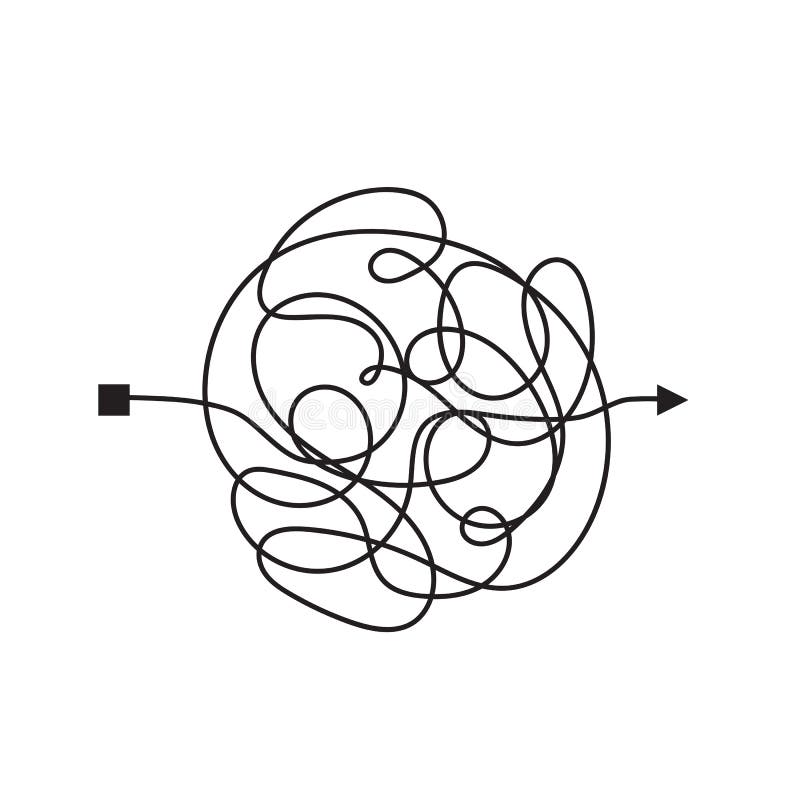 Confused Complicated Way As Chaos or Problem Concept Illustration Stock ...