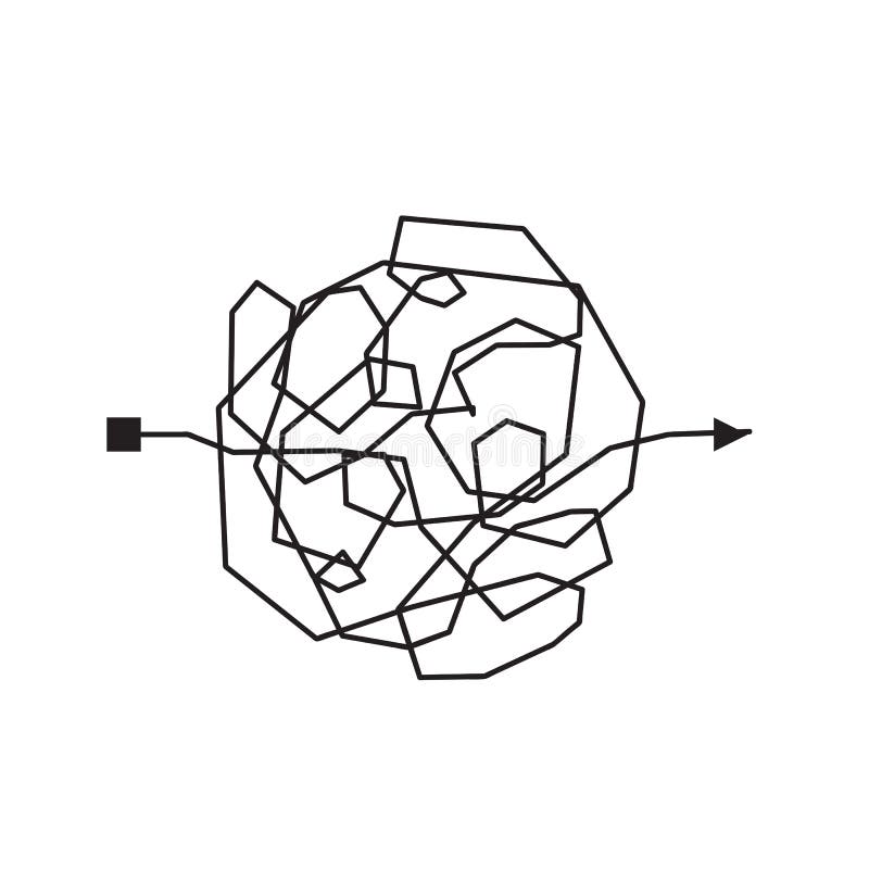 Confused Complicated Way As Chaos or Problem Concept Illustration Stock ...