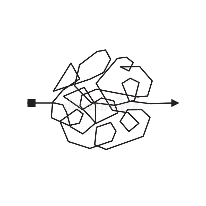 Confused Complicated Way As Chaos or Problem Concept Illustration Stock ...