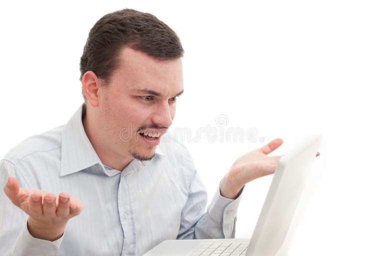 Confused by the computer stock photo. Image of isolated - 17350886