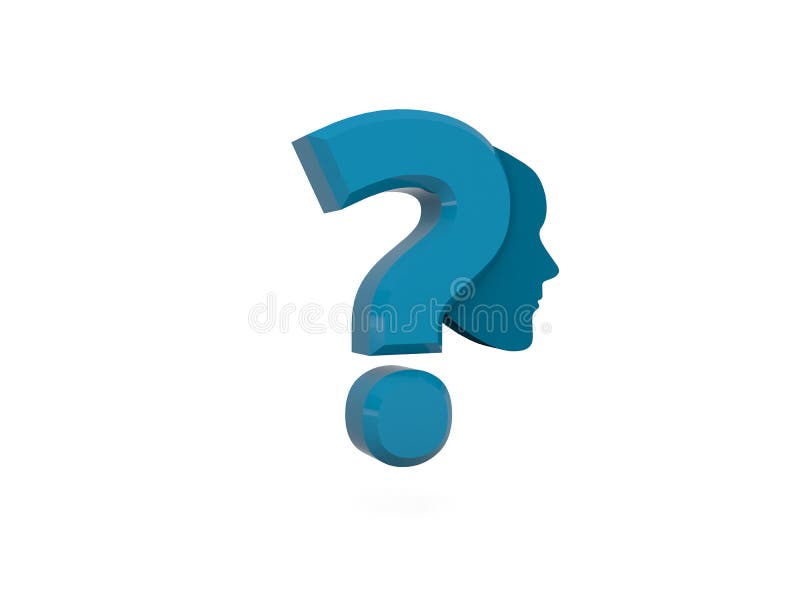 Confused Concept Question Mark with Human Face Icon Illustration 3D ...