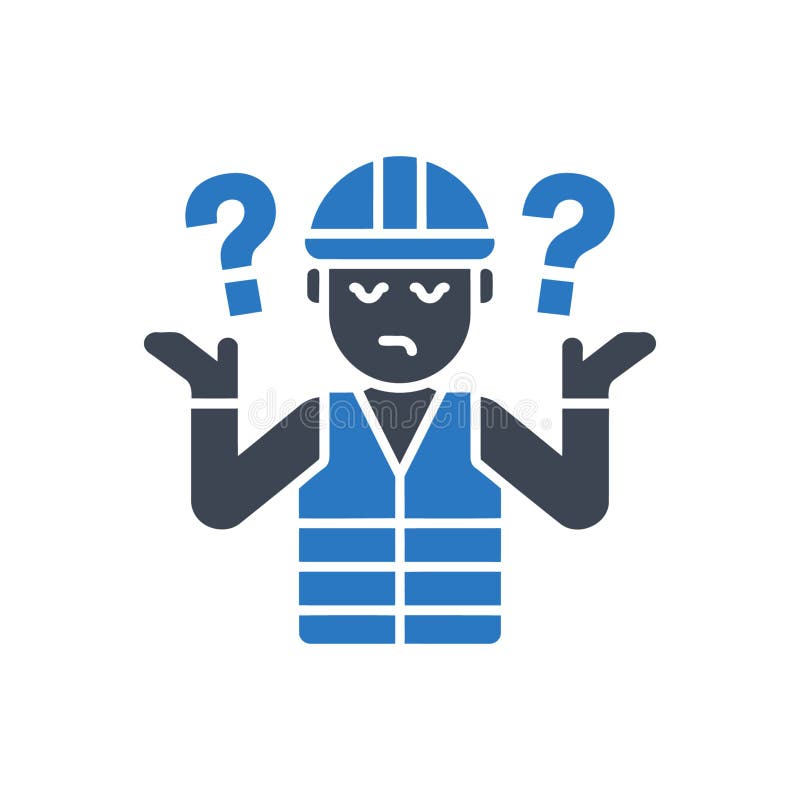 Confused Construction Worker Icon Stock Vector - Illustration of ...