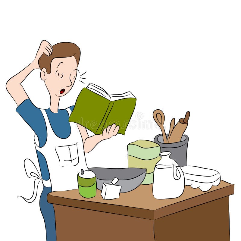 Confused Cook stock vector. Illustration of ingredients - 31963587