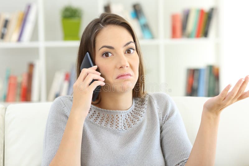 Confused Customer Calling Custom Service Stock Image - Image of adult ...