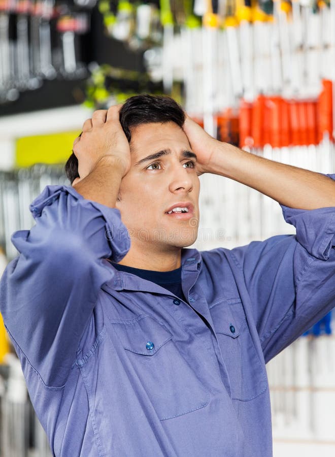 Confused Customer Service Representative Holding Stock Image - Image of ...