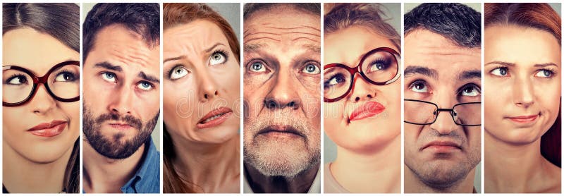 Confused Doubtful Looking Men and Women Stock Photo - Image of adult ...